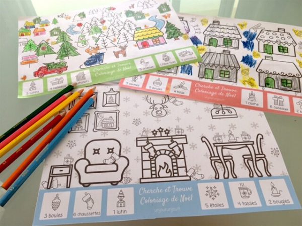Cherche et trouve, ton coloriage de Noël {à imprimer gratuitement}