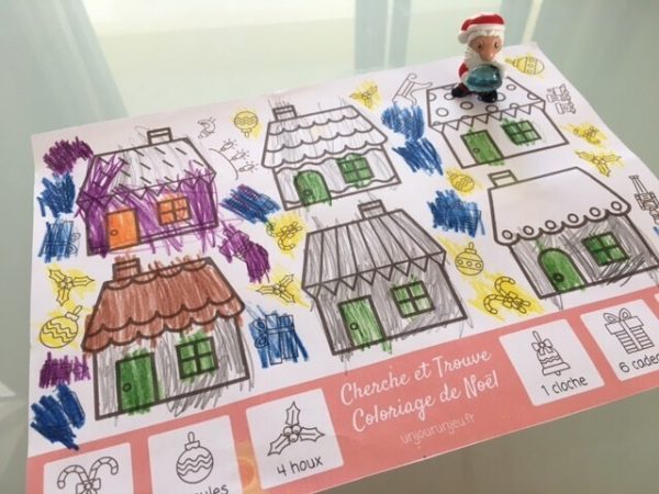 Cherche et trouve, ton coloriage de Noël {à imprimer gratuitement}