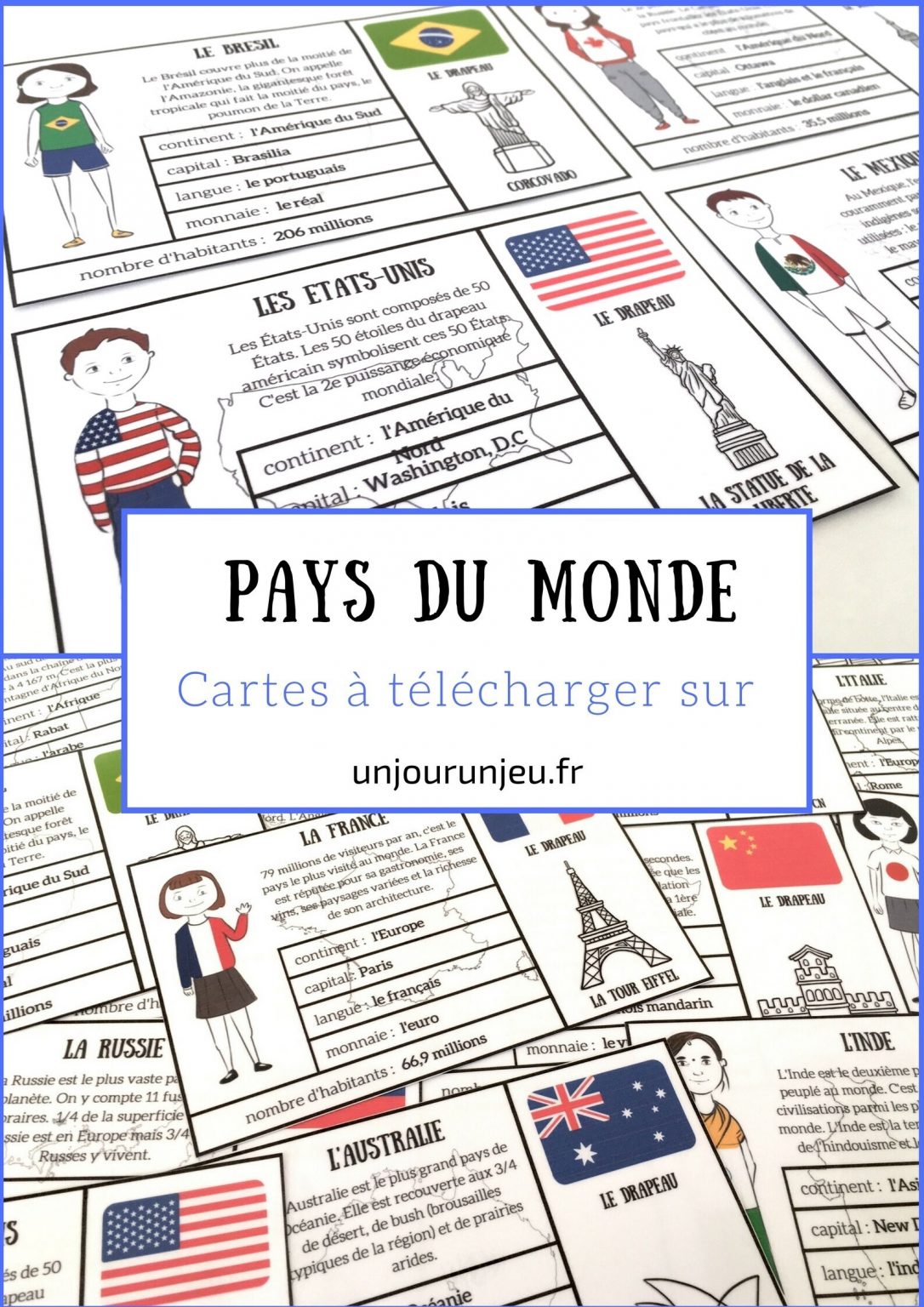 Cartes de géographie pour découvrir quelques pays { à télécharger }