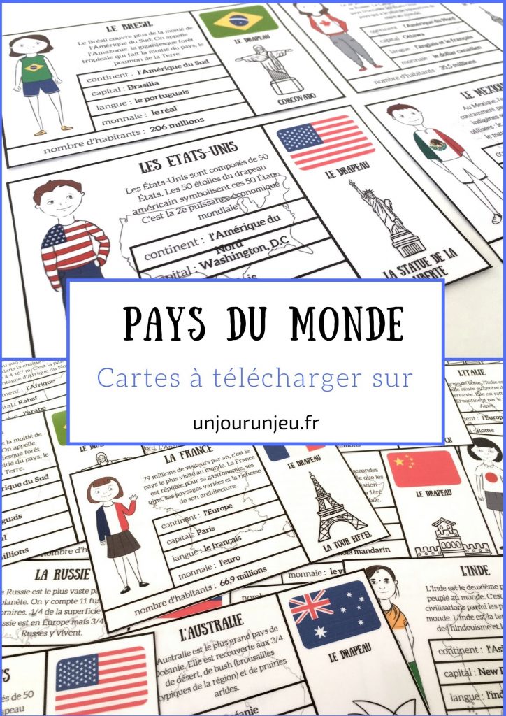 Cartes de géographie pour découvrir quelques pays { à télécharger }