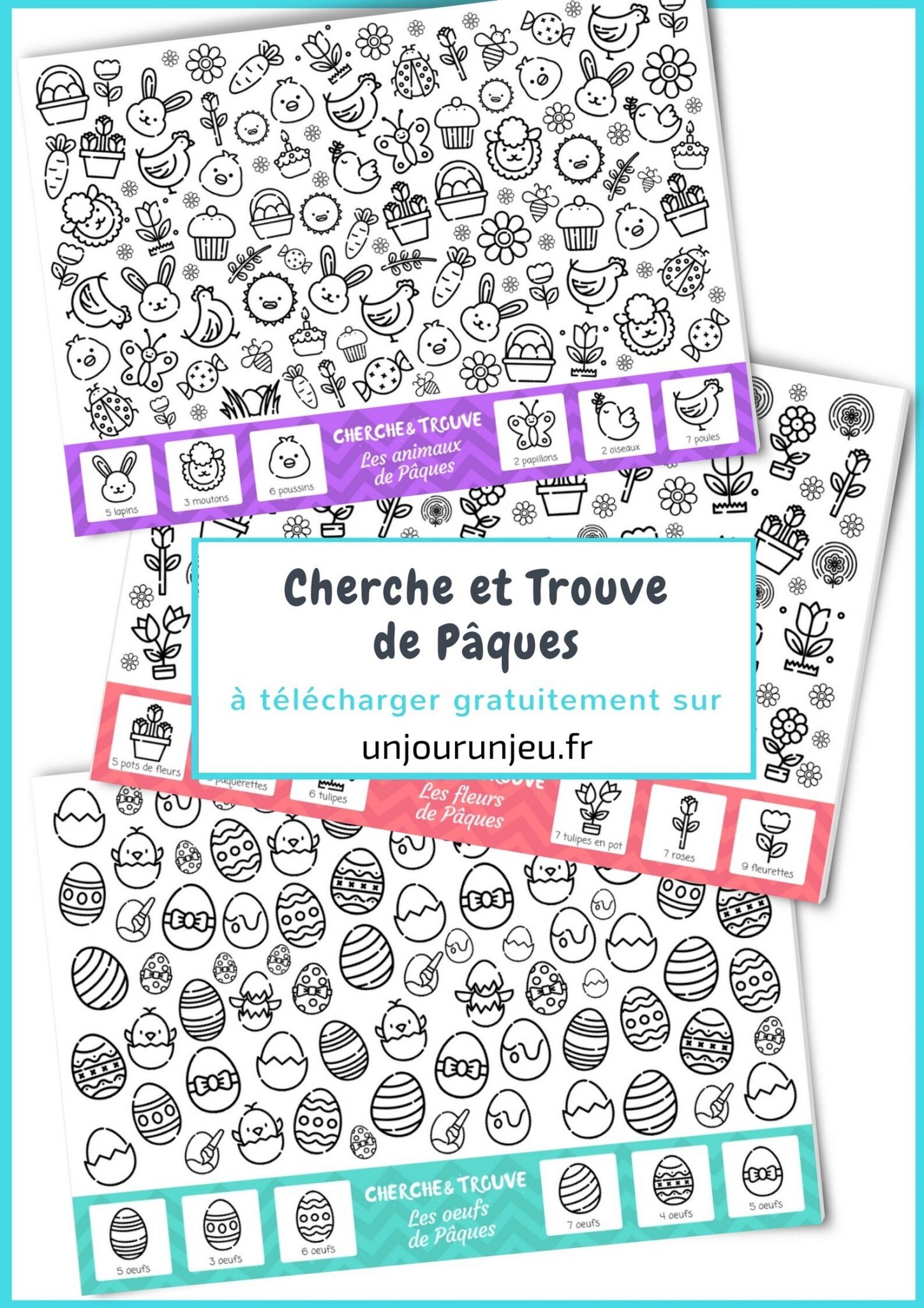 Activité de Pâques : Cherche et Trouve à imprimer - Un jour un jeu