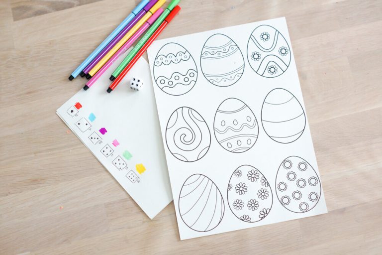 Jeu de dés et puzzle d’œufs de pâques - Un jour un jeu