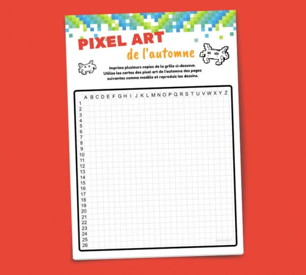 Pixel Art de l'automne : fiches à imprimer - Un jour un jeu