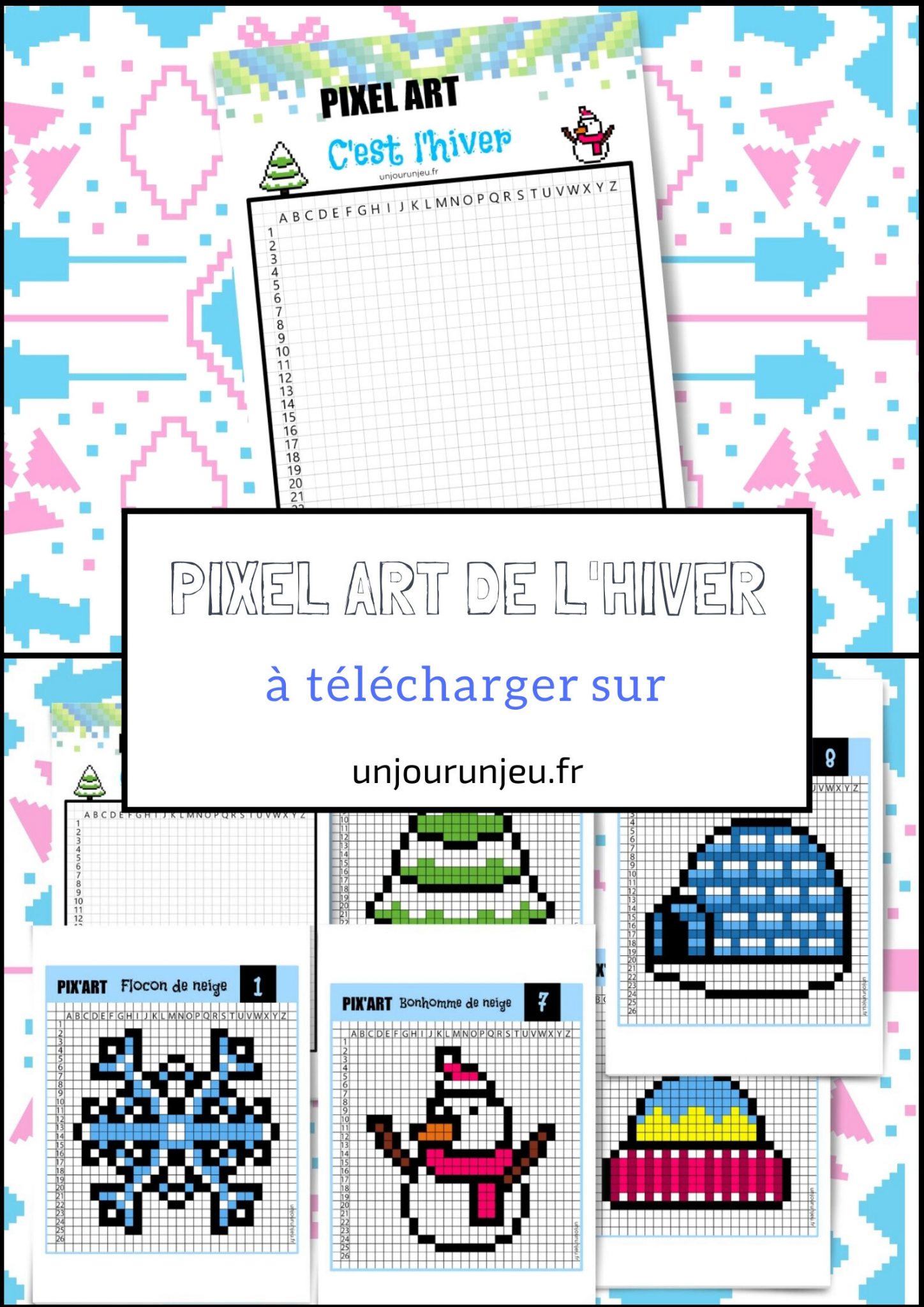 Hiver : 12 modèles de Pixel art à télécharger - Un jour un jeu