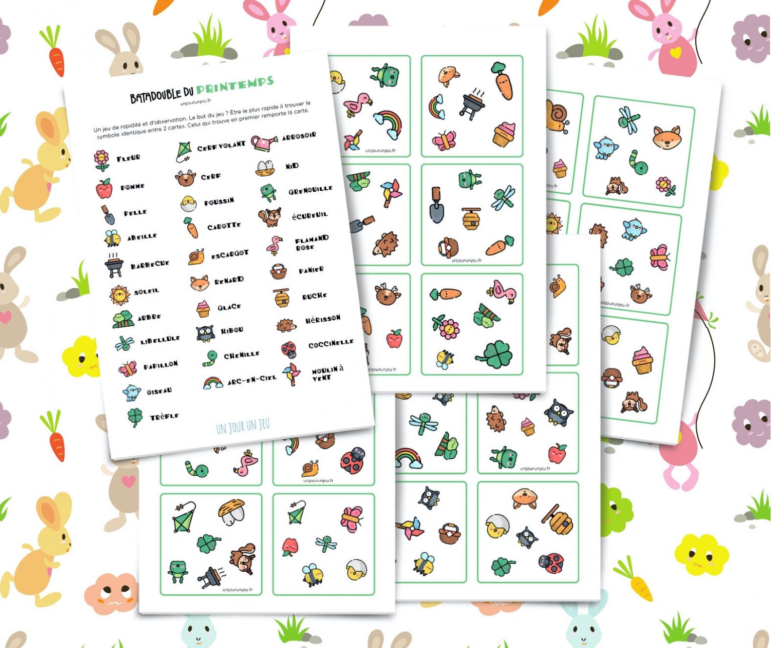 Mes puzzles numériques du printemps à imprimer - Un jour un jeu