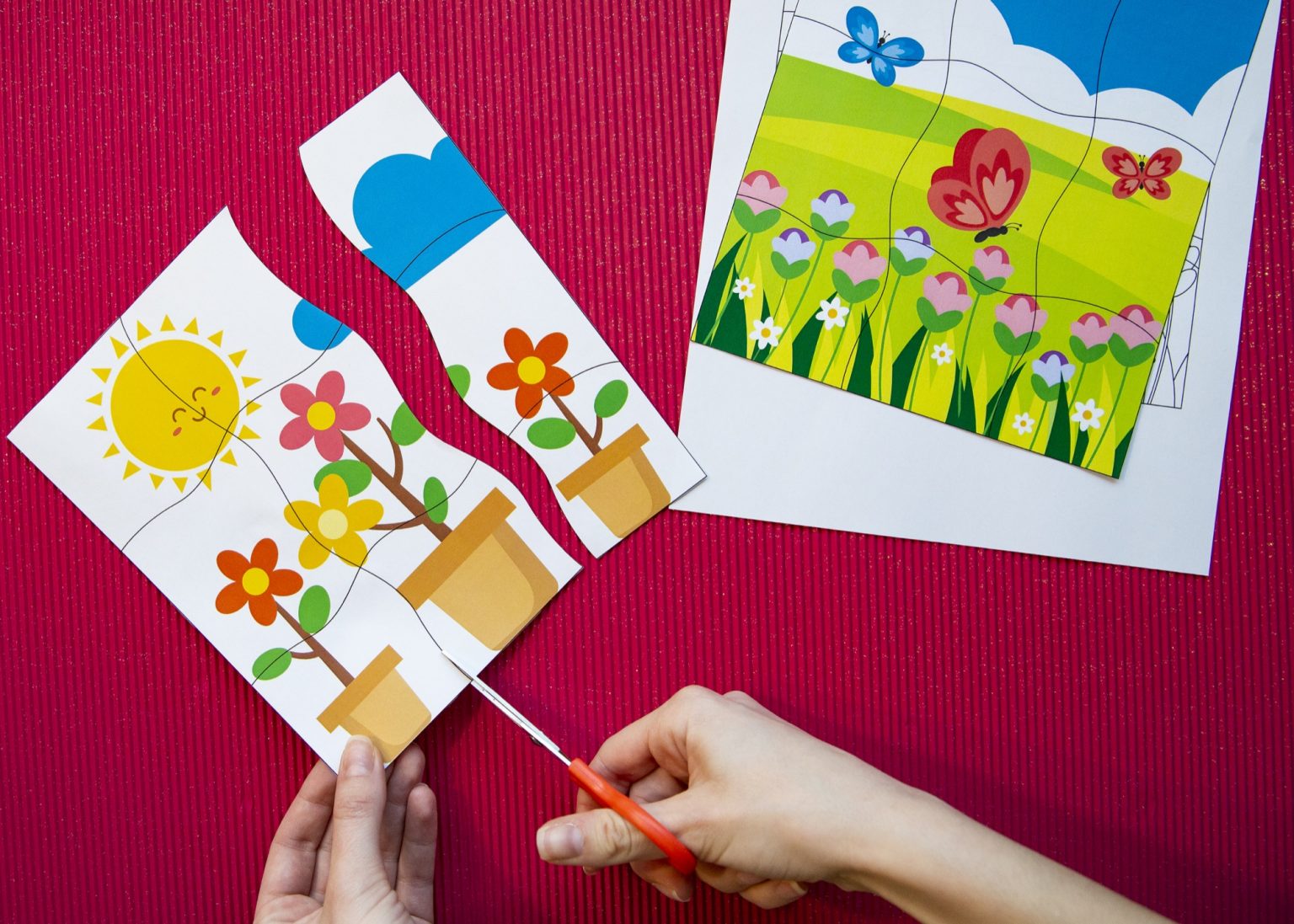 Mes jolis puzzles du printemps à colorier - Un jour un jeu