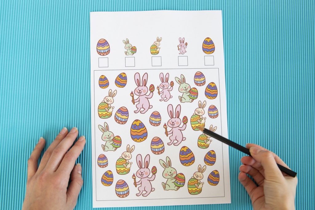 Mes "cherche et compte" de Pâques à imprimer - Un jour un jeu