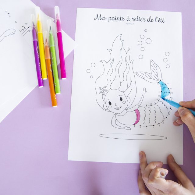 Mes points à relier et à colorier de l'été - Un jour un jeu