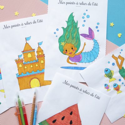 Mes points à relier et à colorier de l'été - Un jour un jeu