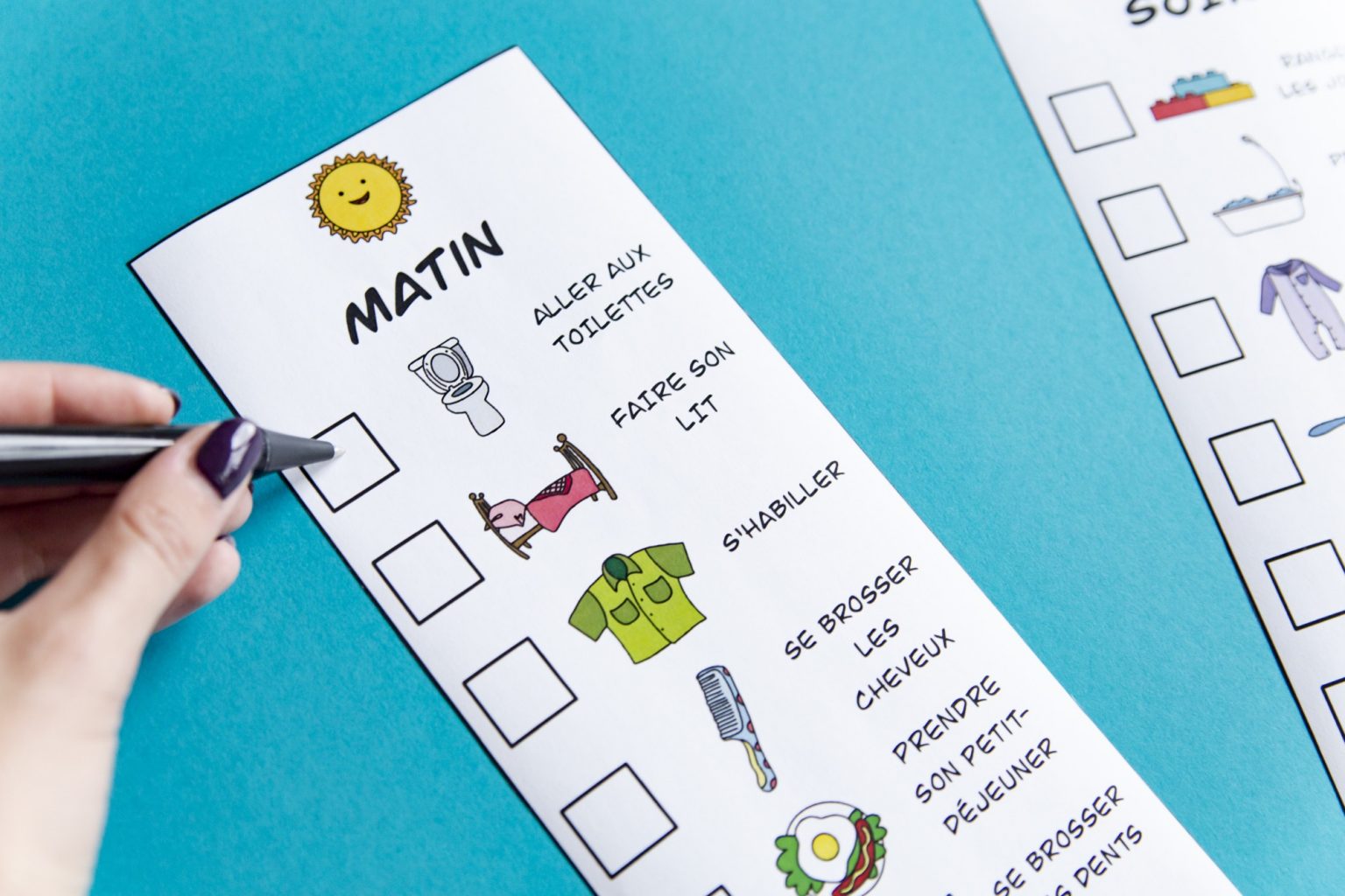 Ma petite routine du soir et du matin à imprimer - Un jour un jeu