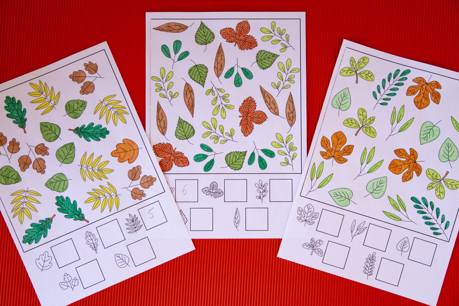 Mes feuilles d'automne à dénombrer - Un jour un jeu