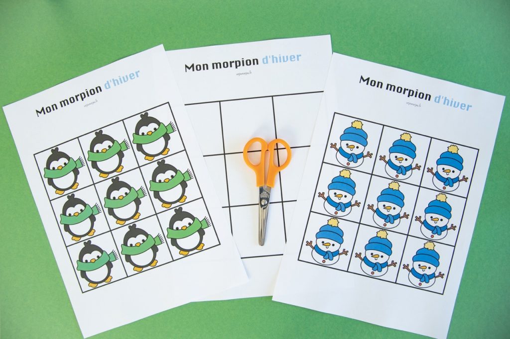 Tic-Tac-Toe d'hiver à imprimer gratuitement - Un jour un jeu