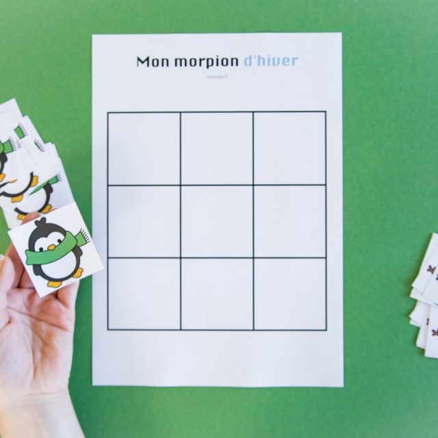 Tic-Tac-Toe d'hiver à imprimer gratuitement - Un jour un jeu