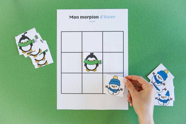 Tic-Tac-Toe d'hiver à imprimer gratuitement - Un jour un jeu
