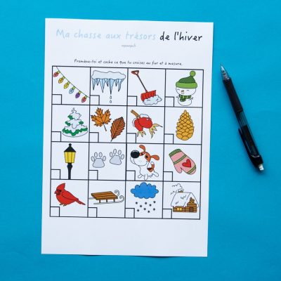 Ma chasse aux trésors de l'hiver à imprimer - Un jour un jeu