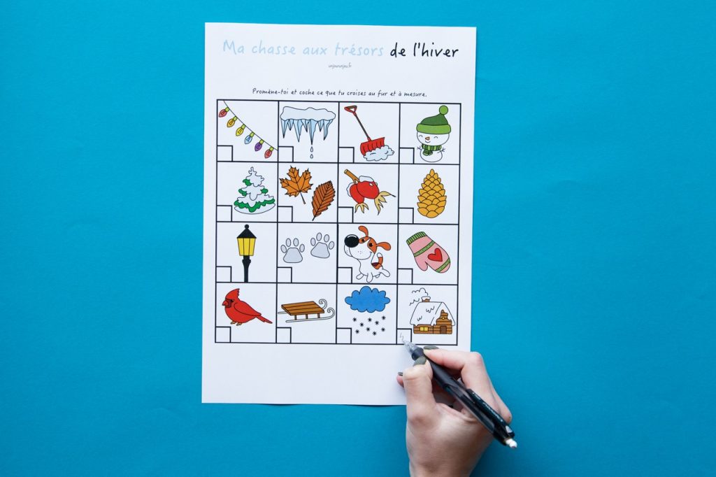 Ma chasse aux trésors de l'hiver à imprimer - Un jour un jeu