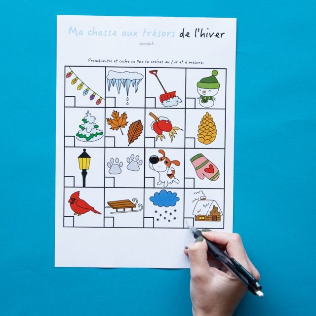 Ma chasse aux trésors de l'hiver à imprimer - Un jour un jeu