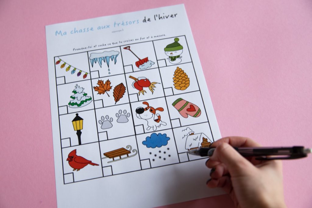 Ma chasse aux trésors de l'hiver à imprimer - Un jour un jeu