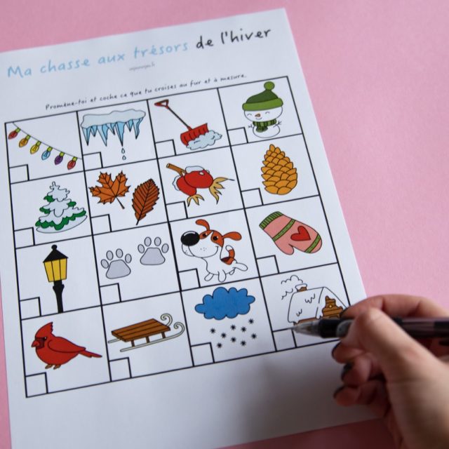 Ma chasse aux trésors de l'hiver à imprimer - Un jour un jeu