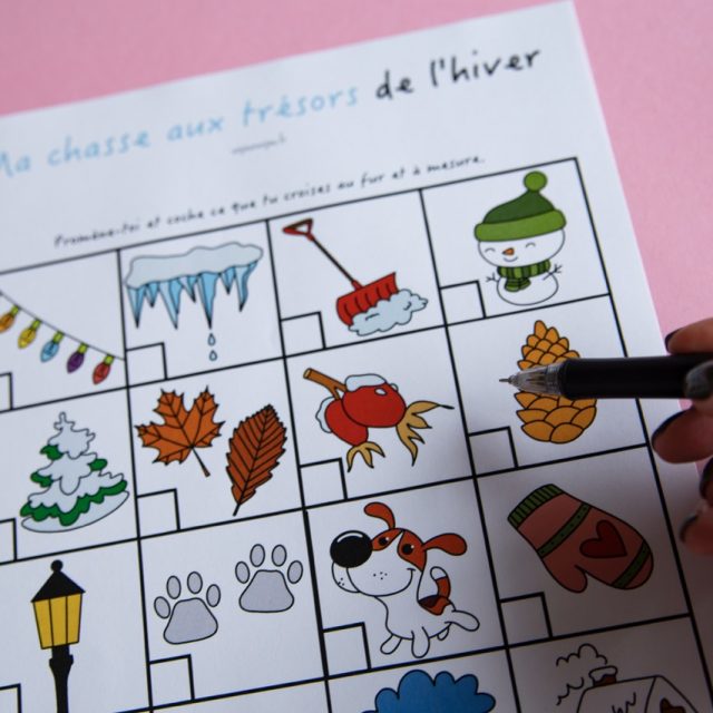 Ma chasse aux trésors de l'hiver à imprimer - Un jour un jeu