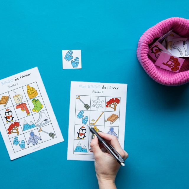 Jeu à partager : mon bingo de l'hiver - Un jour un jeu