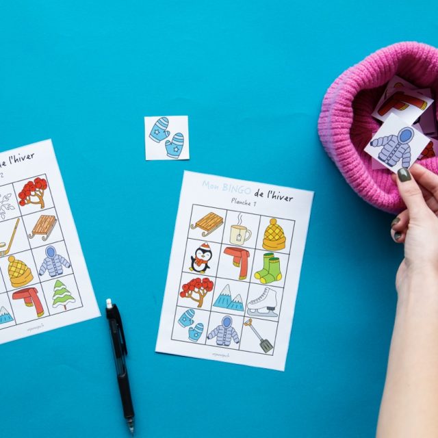 Jeu à partager : mon bingo de l'hiver - Un jour un jeu