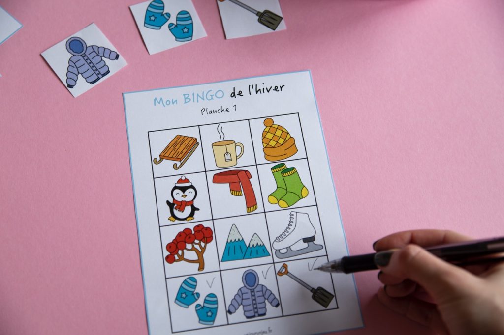 Jeu à partager : mon bingo de l'hiver - Un jour un jeu