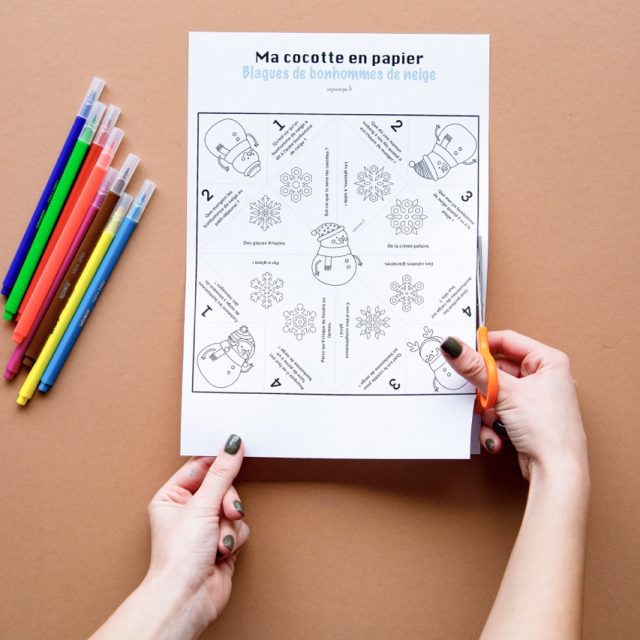 Cocotte en papier : mes blagues d'hiver - Un jour un jeu