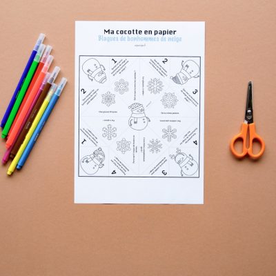 Cocotte en papier : mes blagues d'hiver - Un jour un jeu