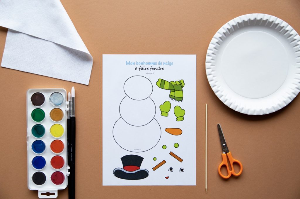 Bricolage d'hiver : mon bonhomme de neige qui fond - Un jour un jeu