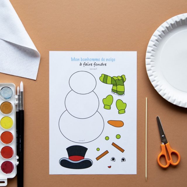 Bricolage d'hiver : mon bonhomme de neige qui fond - Un jour un jeu