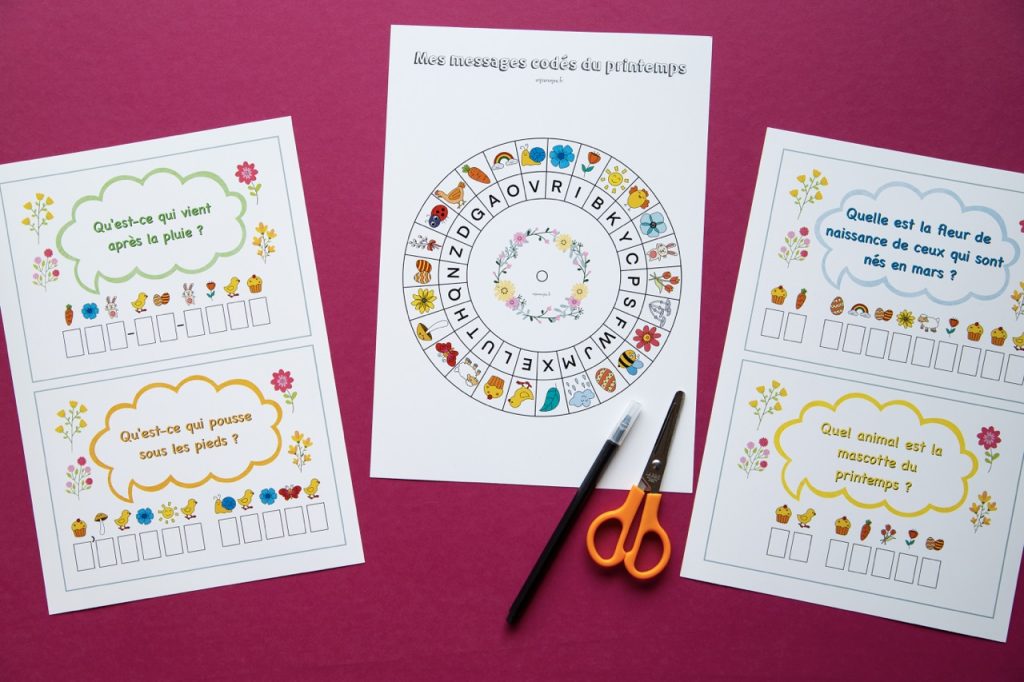 Mes messages printaniers à décoder - Un jour un jeu