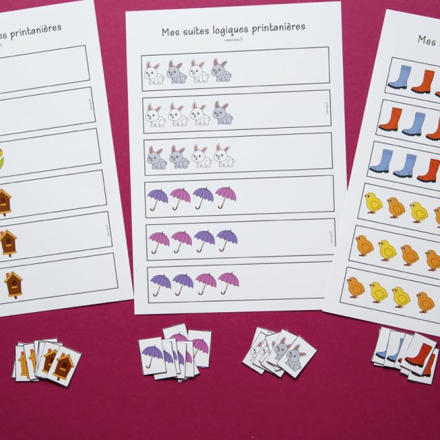 Mes suites logiques du printemps à compléter - Un jour un jeu