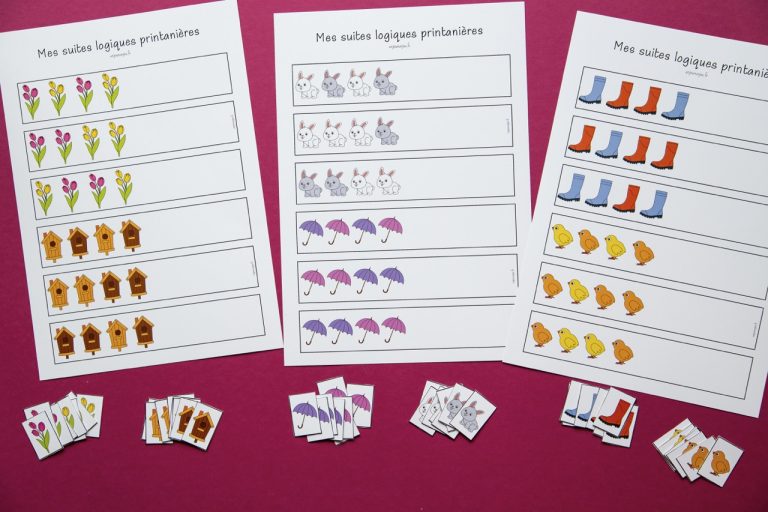 Mes suites logiques du printemps à compléter - Un jour un jeu