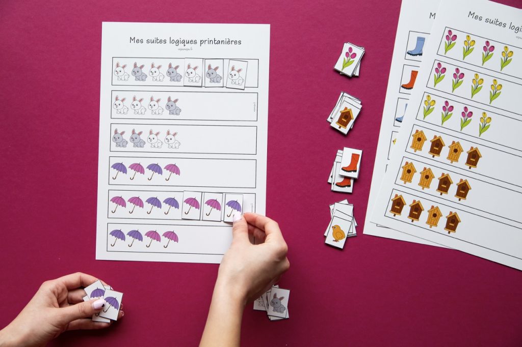 Mes suites logiques du printemps à compléter - Un jour un jeu