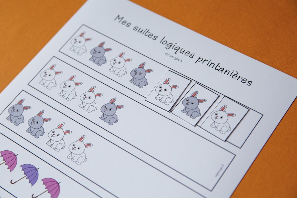 Mes suites logiques du printemps à compléter - Un jour un jeu