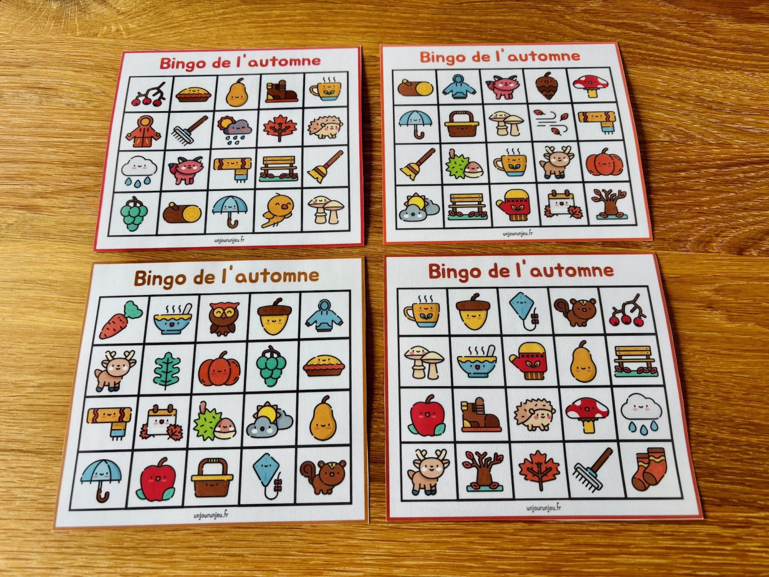 Le bingo de l’automne pour jouer en famille ou en classe - Un jour un jeu