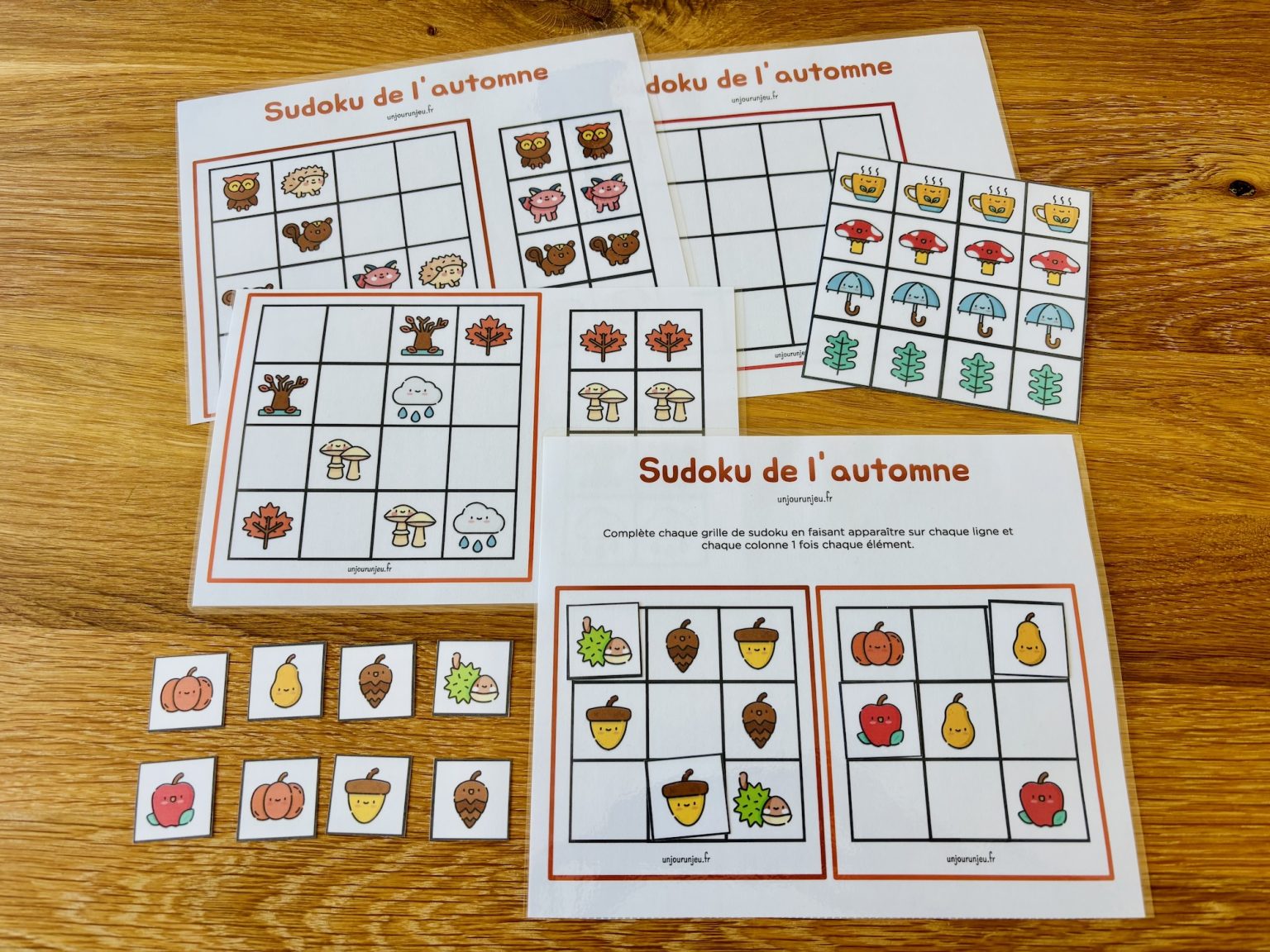 Jeux de logique spécial automne : sudoku & piste à suivre - Un jour un jeu