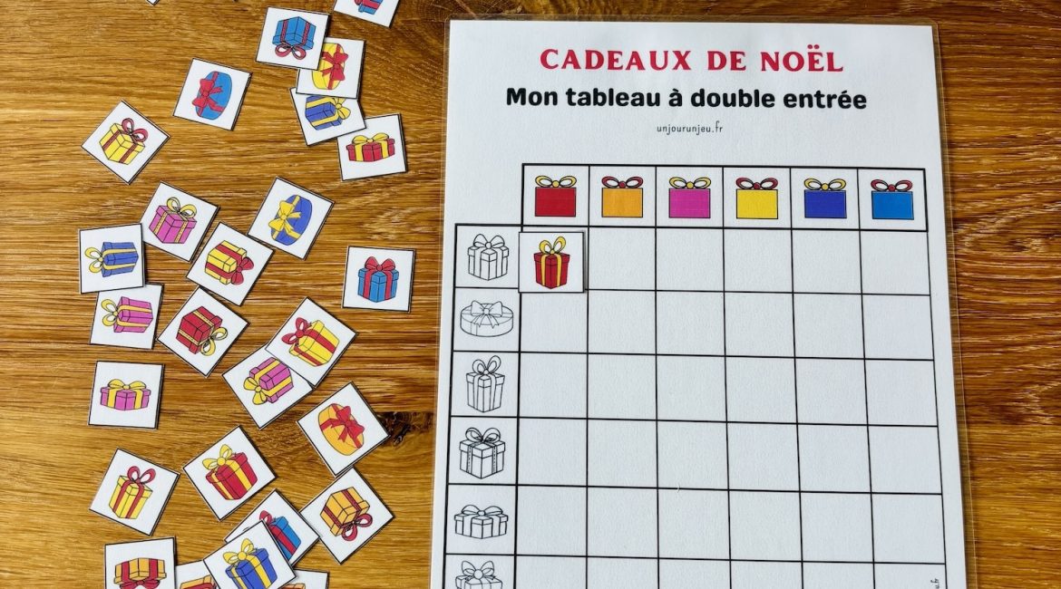 Tableau à compléter – Spécial cadeaux de Noël - Un jour un jeu