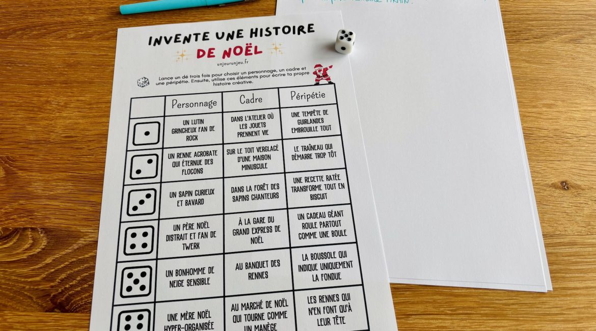 Invente une histoire au dé – Spécial Noël - Un jour un jeu